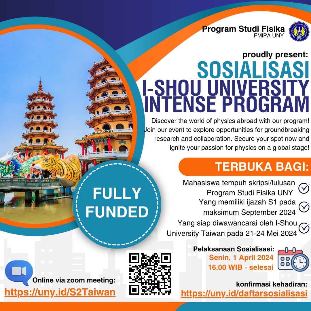 Sosialiasi I-Shou University Intense Program | Program Studi Fisika